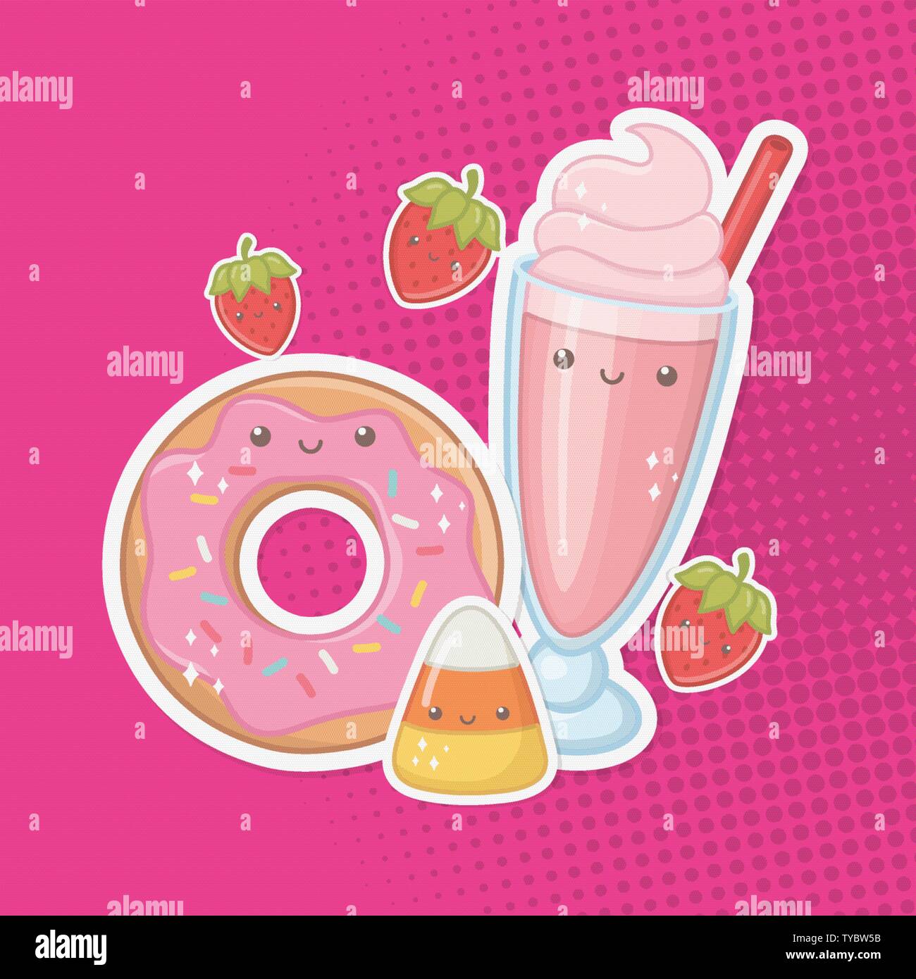 Sweet food design, dessert sugar delicious snack and tasty theme Vector ...