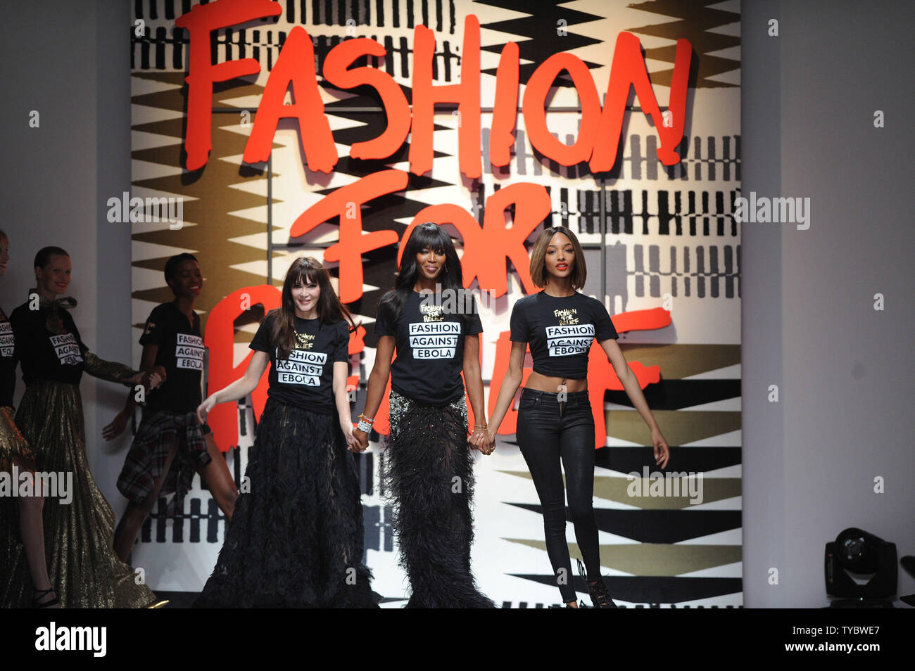 British models Pearl Lowe, Naomi Campbell and Jourdan Dunn at "Fashion ...