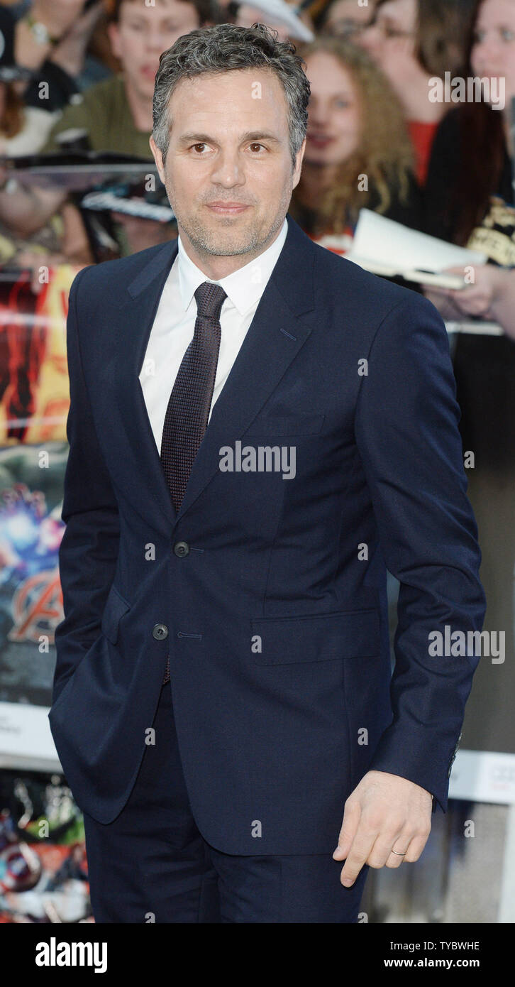 American actor Mark Ruffalo attends the premiere of "Avengers Age Of ...
