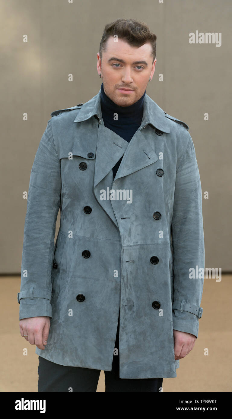 English singer Sam Smith attends the Burberry Prorsum A/W15 Catwalk ...