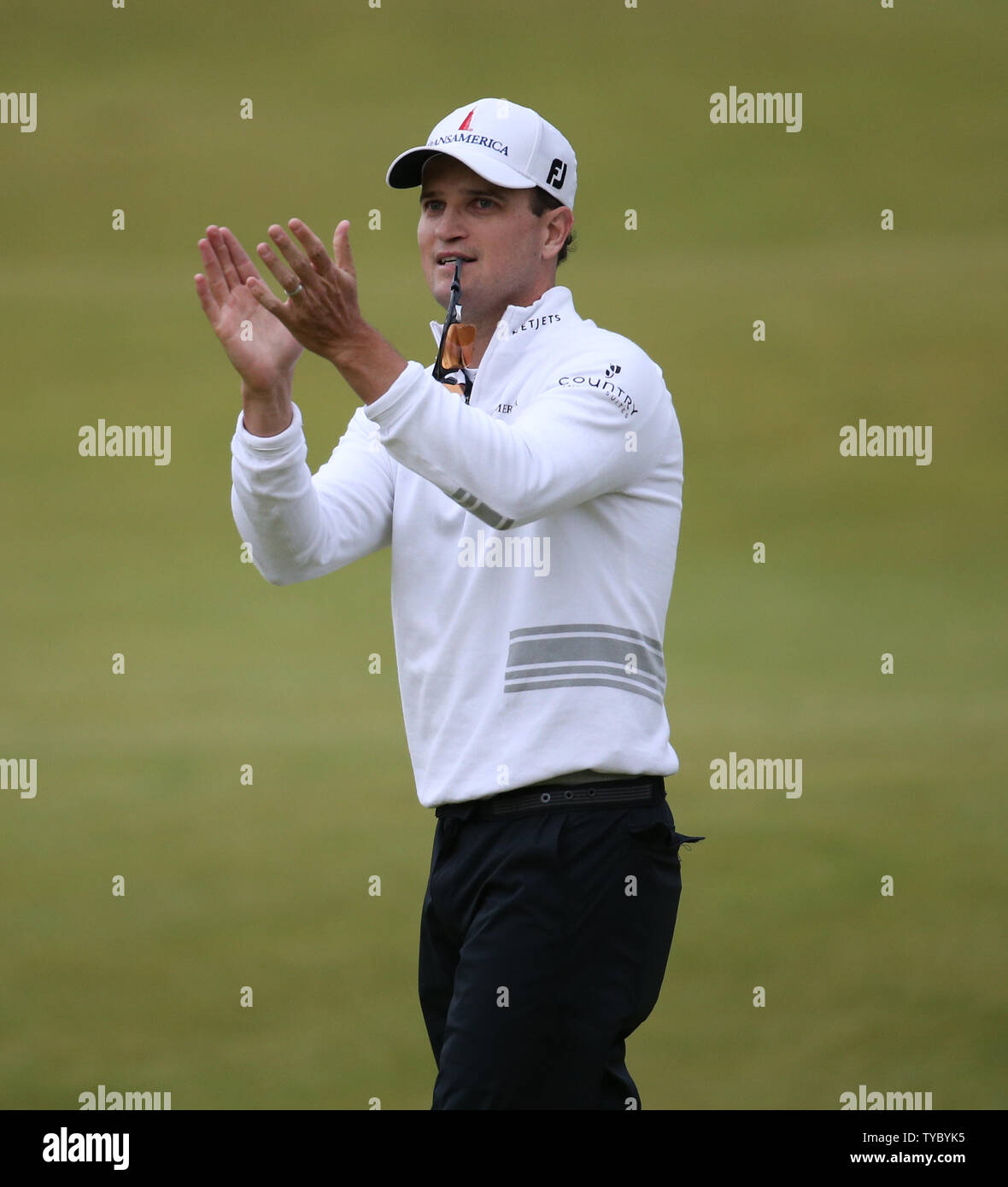 American Zach Johnson applauds the spectators after winning the 144th ...