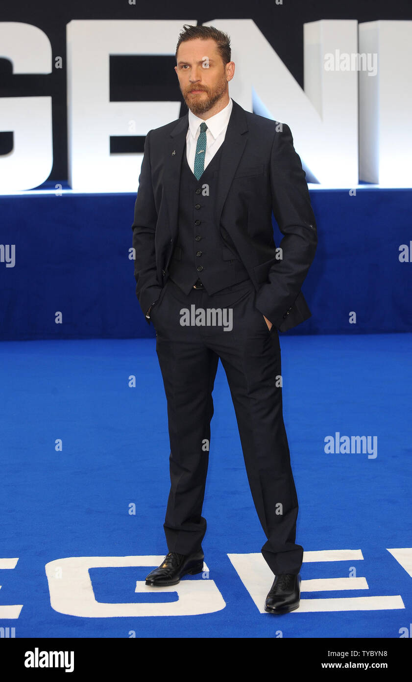 English actor Tom Hardy attends The World Premiere of 'Legend' at Odeon ...