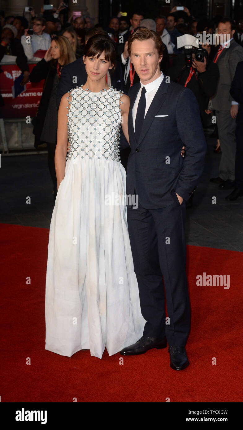 English actor Benedict Cumberbatch and Sophie Hunter attend a screening ...