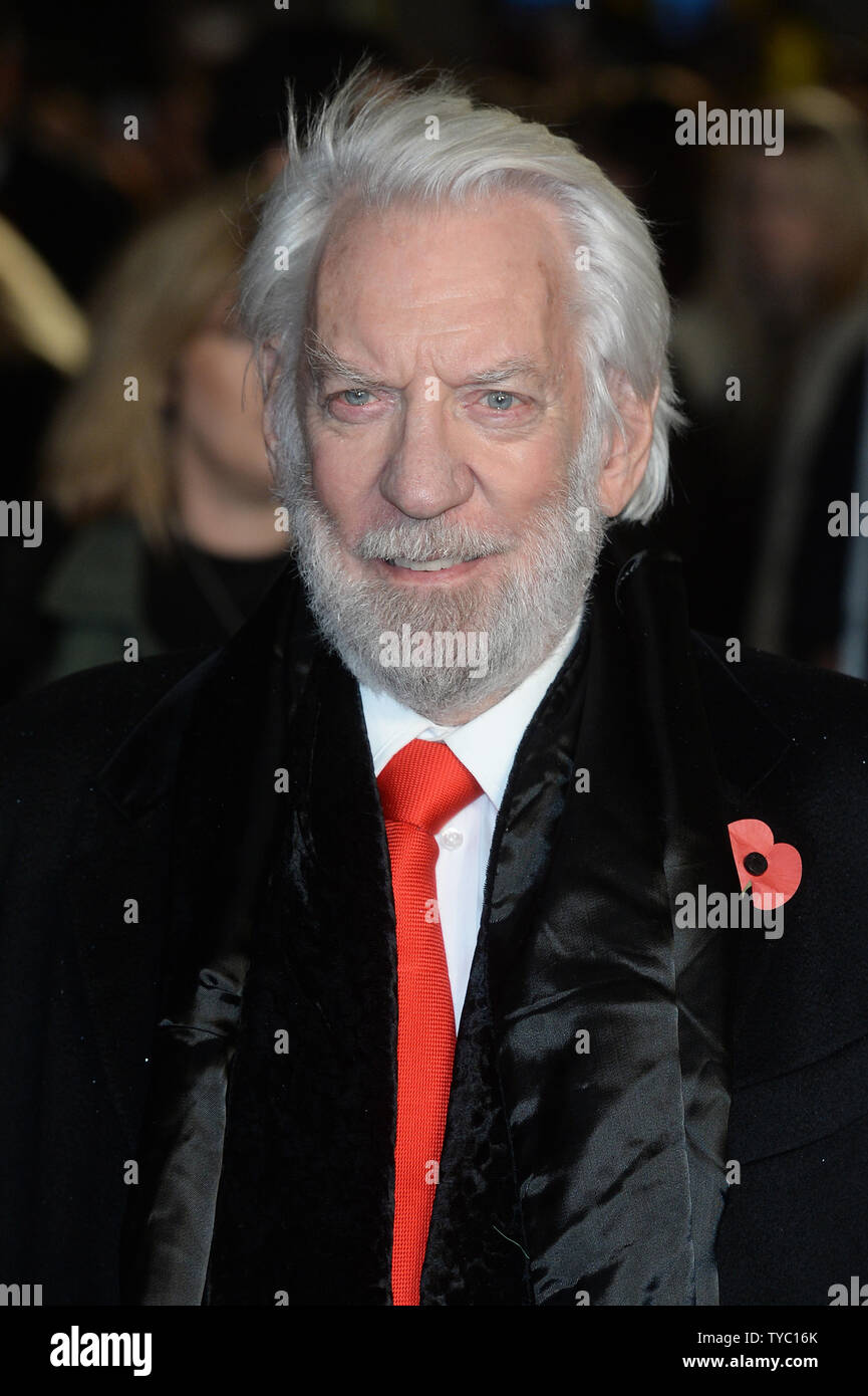 American actor Donald Sutherland attends the UK Premiere of "The Hunger ...