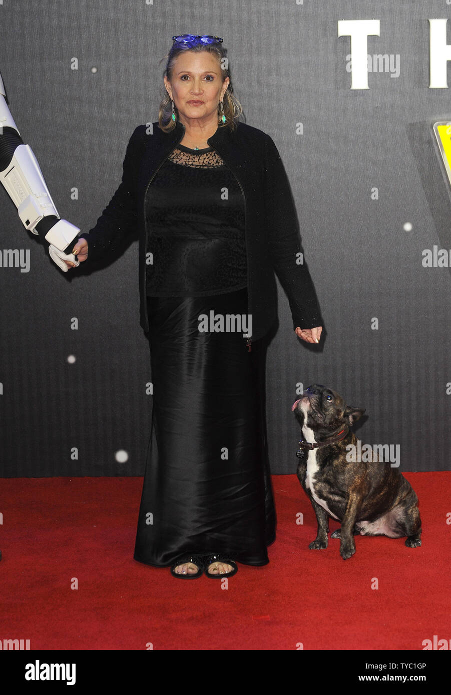 American actress Carrie Fisher attends the European Premiere of “Star ...