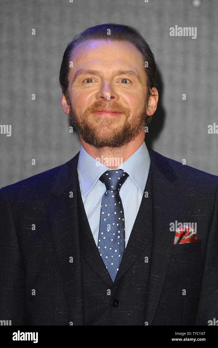 English actor Simon Pegg attends the European Premiere of “Star Wars ...