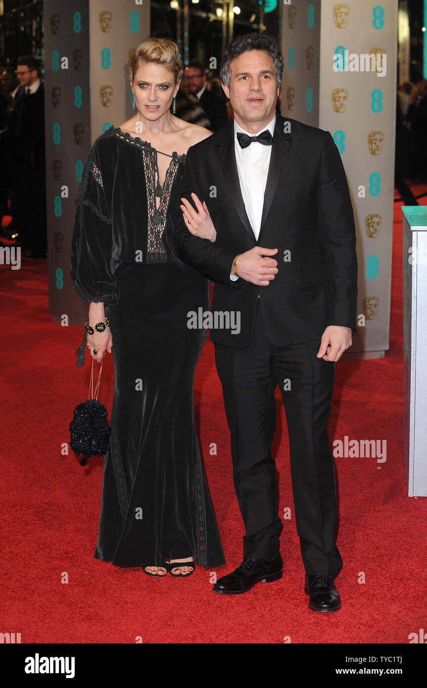 American actor Mark Ruffalo and his wife Sunrise Coigney attend the EE ...