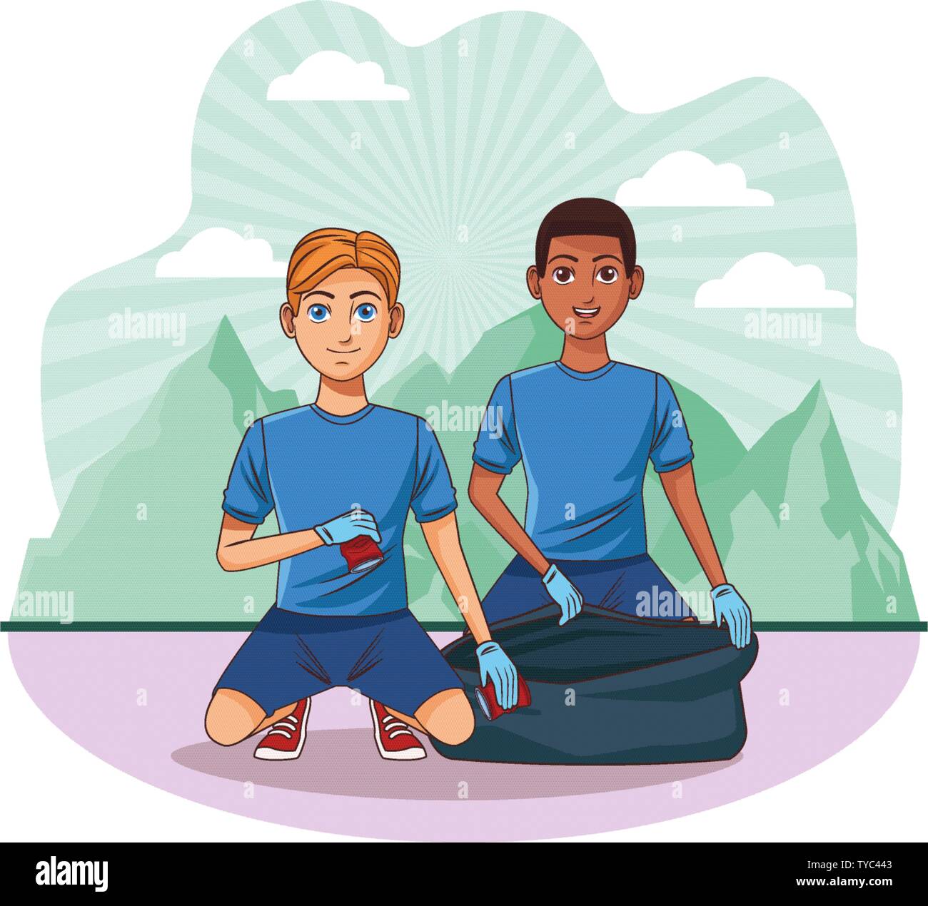 cleaning service person avatar cartoon character Stock Vector Image ...