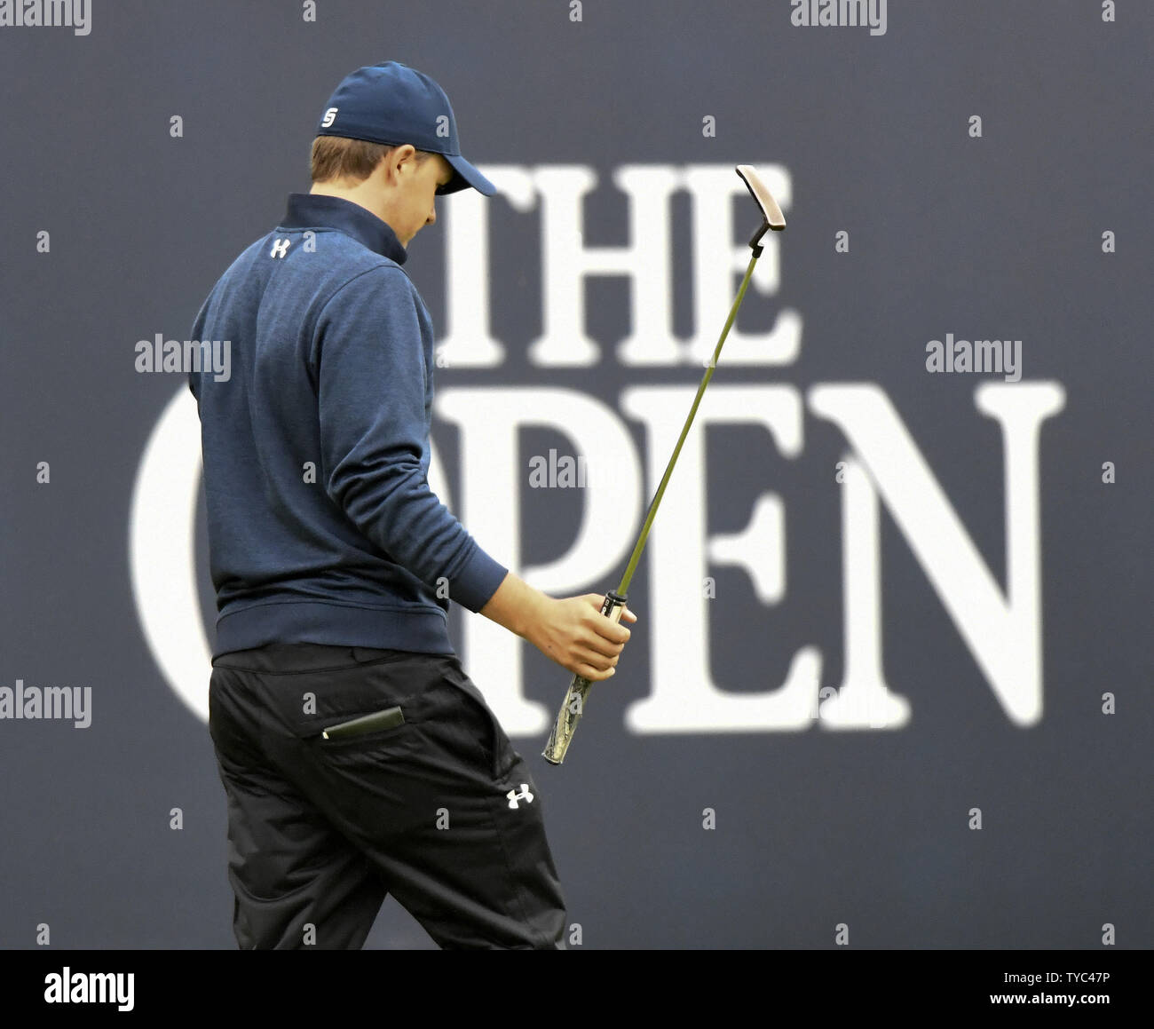 American golfer Jordan Spieth on the 18th green at the 145th Open Golf ...