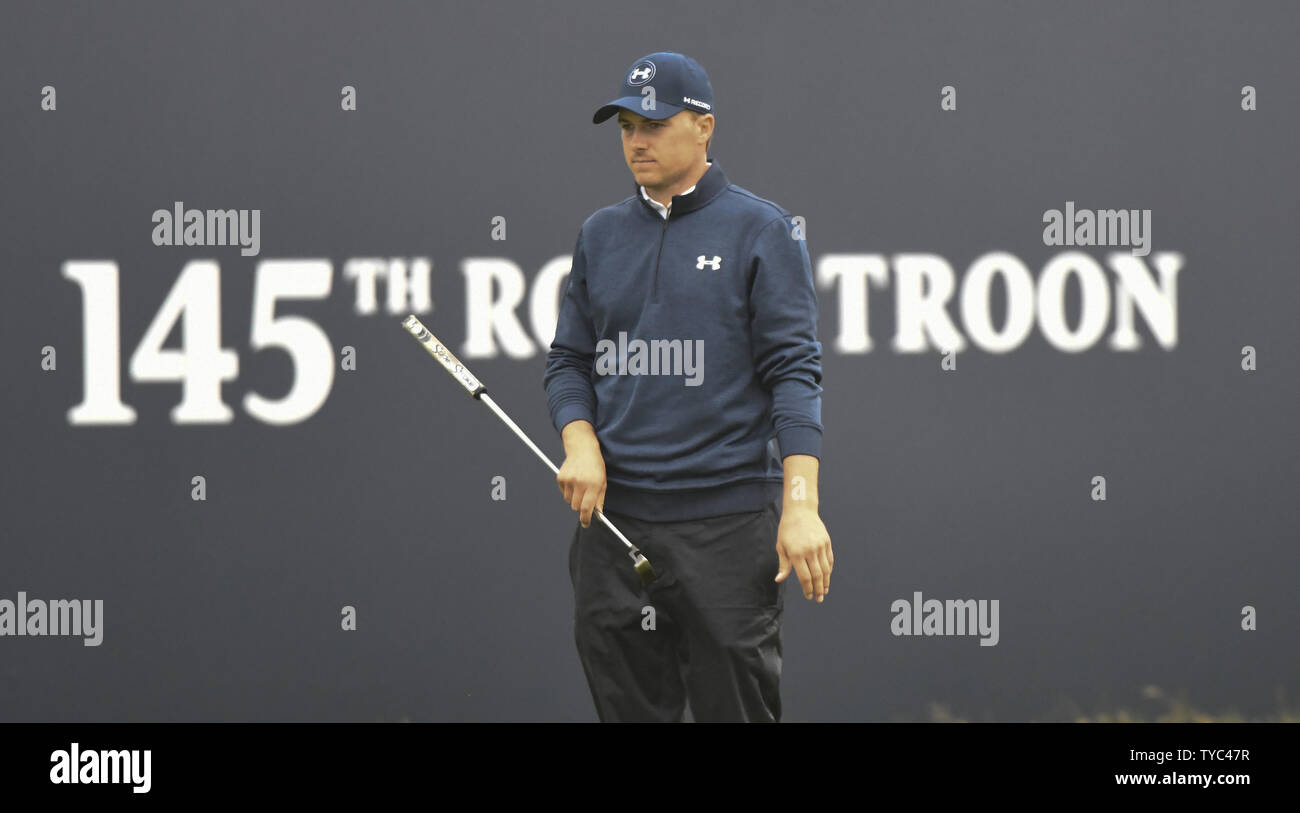 American golfer Jordan Spieth on the 18th green at the 145th Open Golf ...