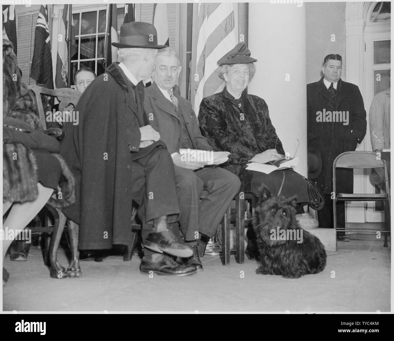 Photograph of Eleanor Roosevelt and the late President Roosevelt's dog ...