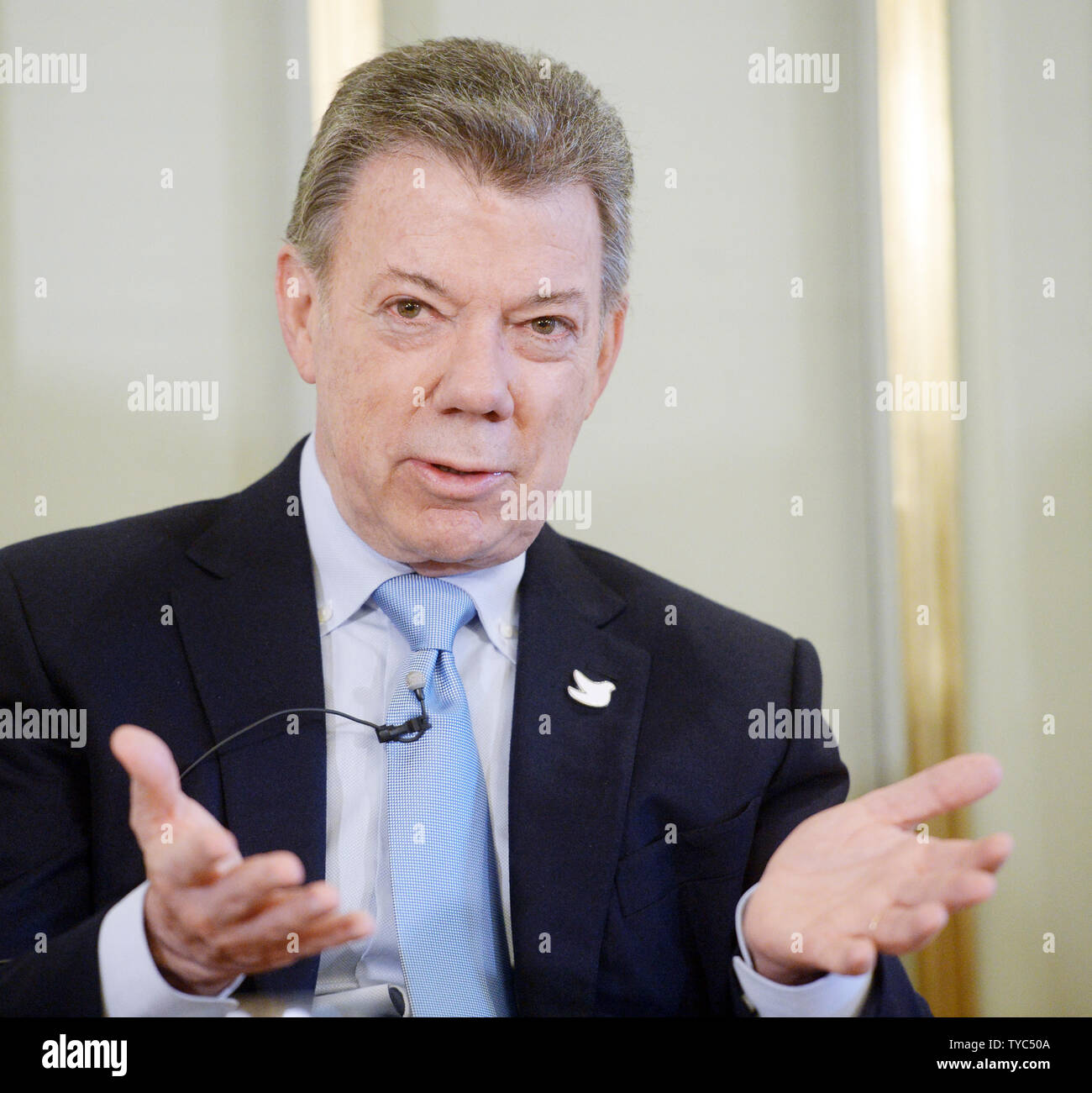 Winner of the Nobel Peace Prize 2016, Colombian president Juan Manuel ...