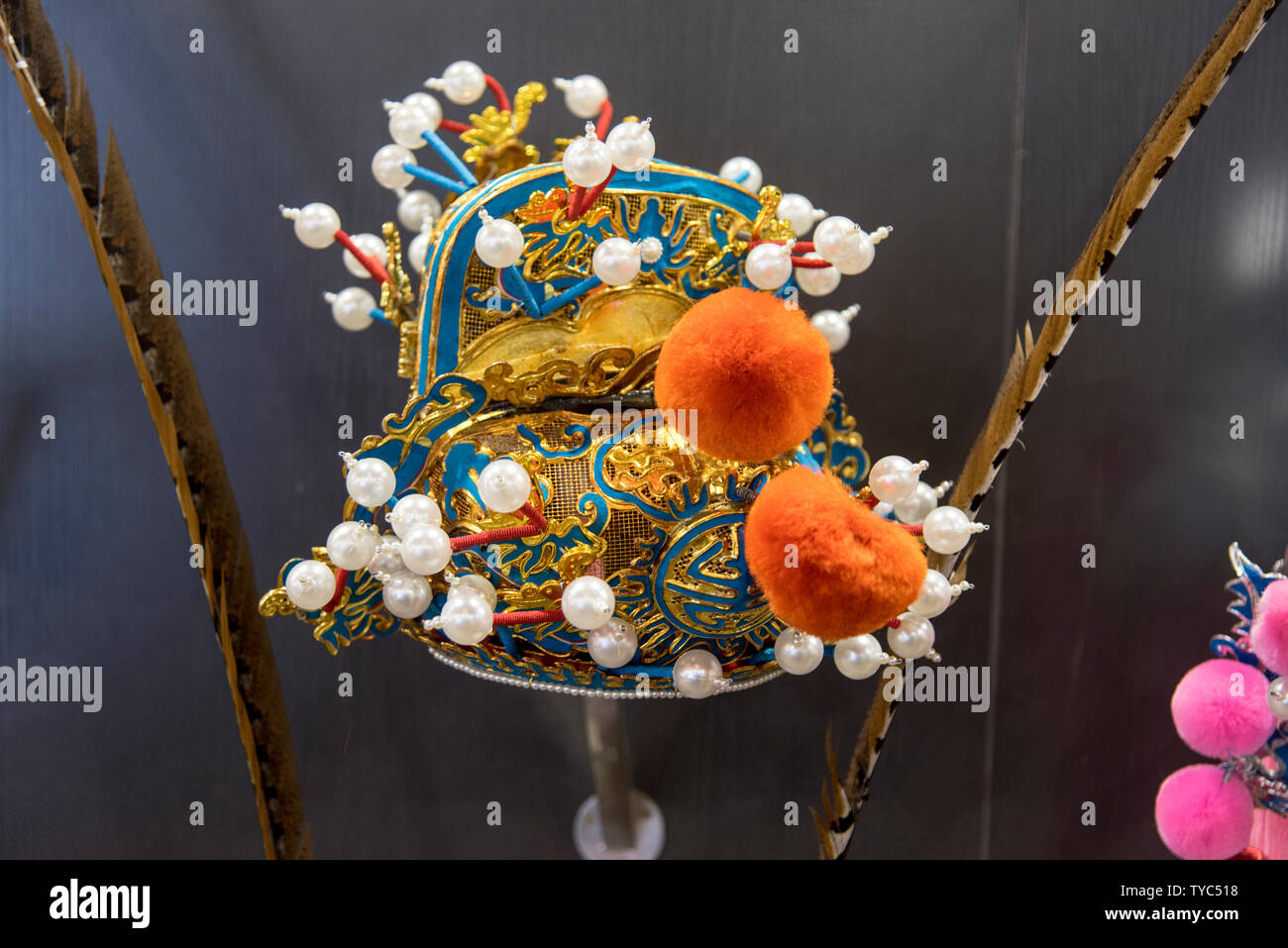 Traditional Chinese Opera headdress Closeup. Photographed in Chengdu ...