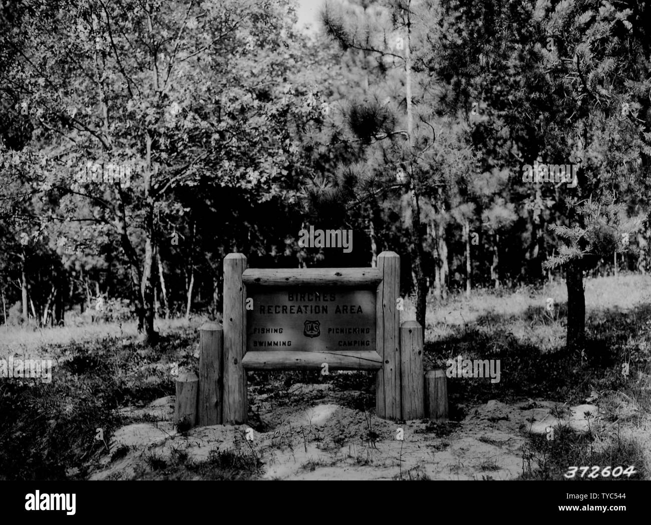 Photograph of Entrance Sign to the Birches Recreational Area; Scope and ...