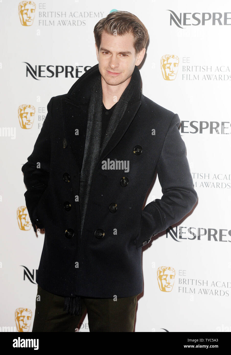 British actor Andrew Garfield attends the Bafta Nominations Party at ...