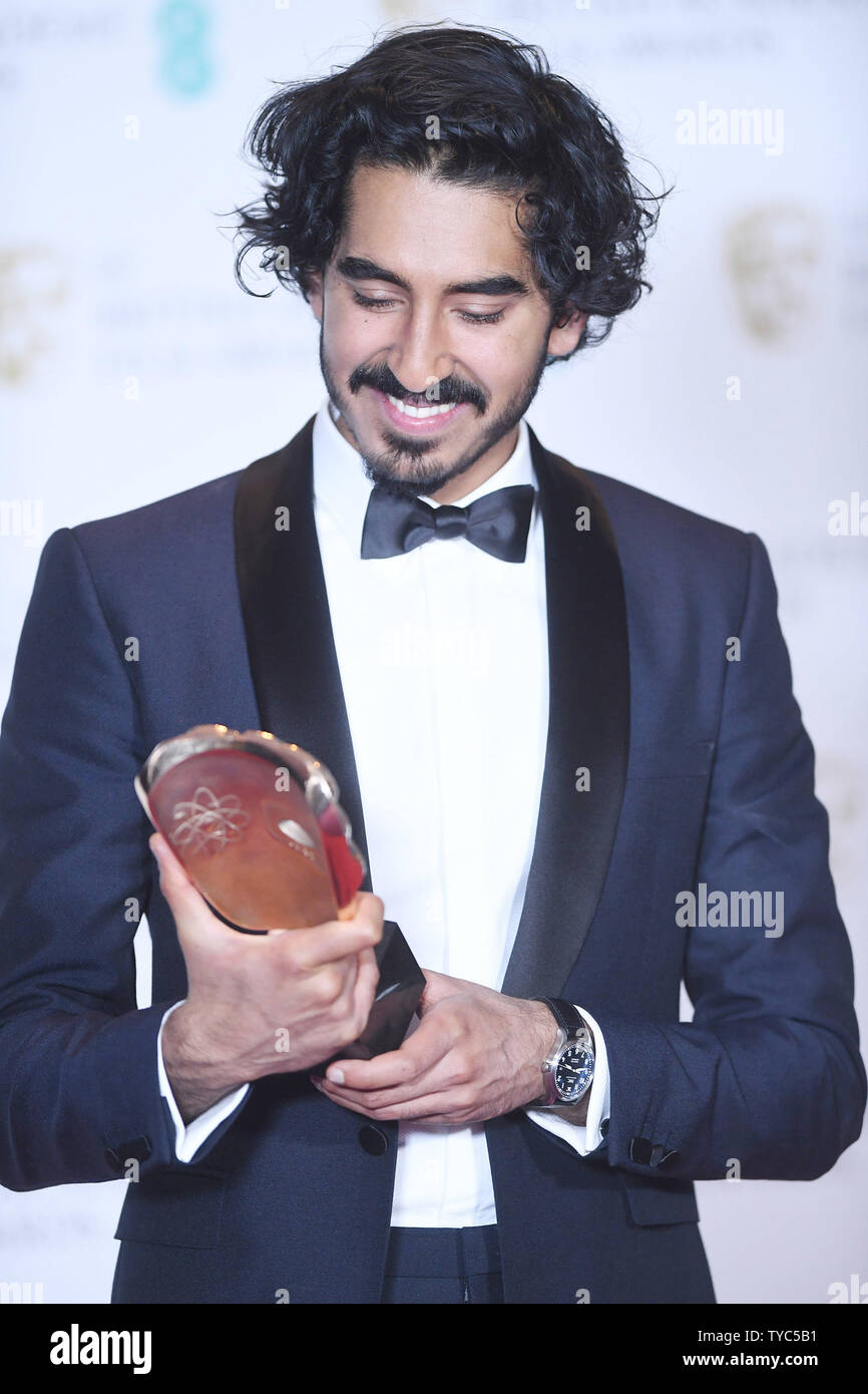 British actor Dev Patel attends the EE British Academy Film Awards at ...