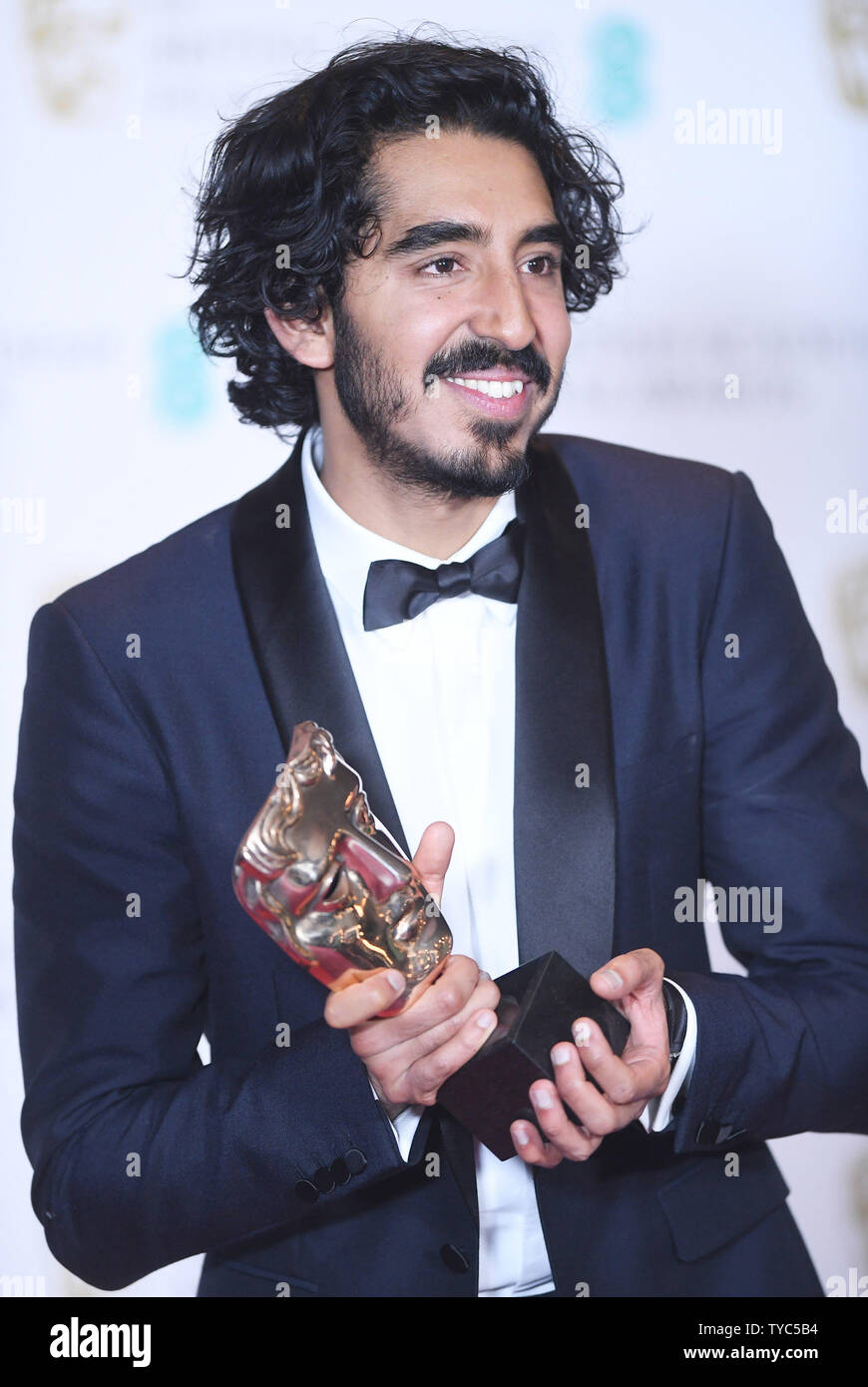 British actor Dev Patel attends the EE British Academy Film Awards at ...