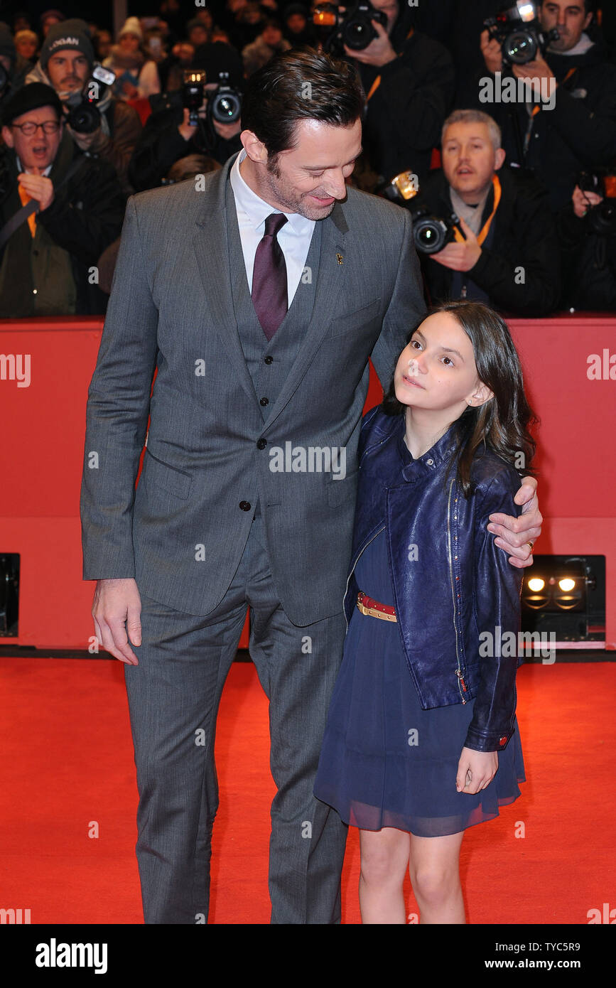 Australian actor Hugh Jackman and British actress Dafne Keen attend the ...