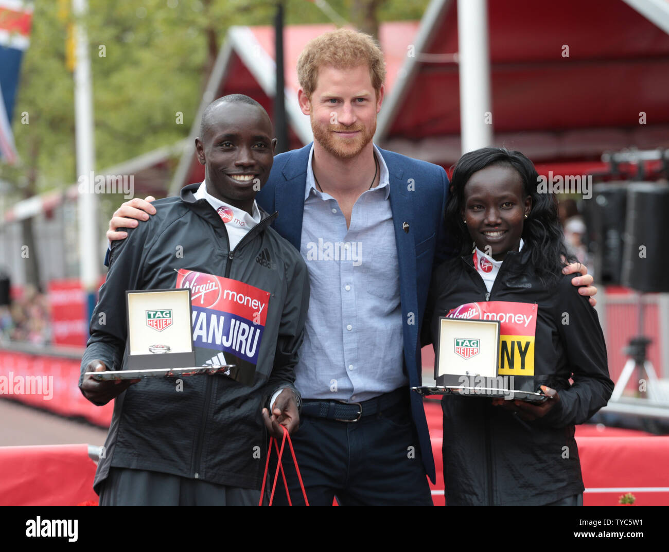 Kenyan Daniel Wanjiru,His Royal Highness Prince Harry and Kenyan Mary ...