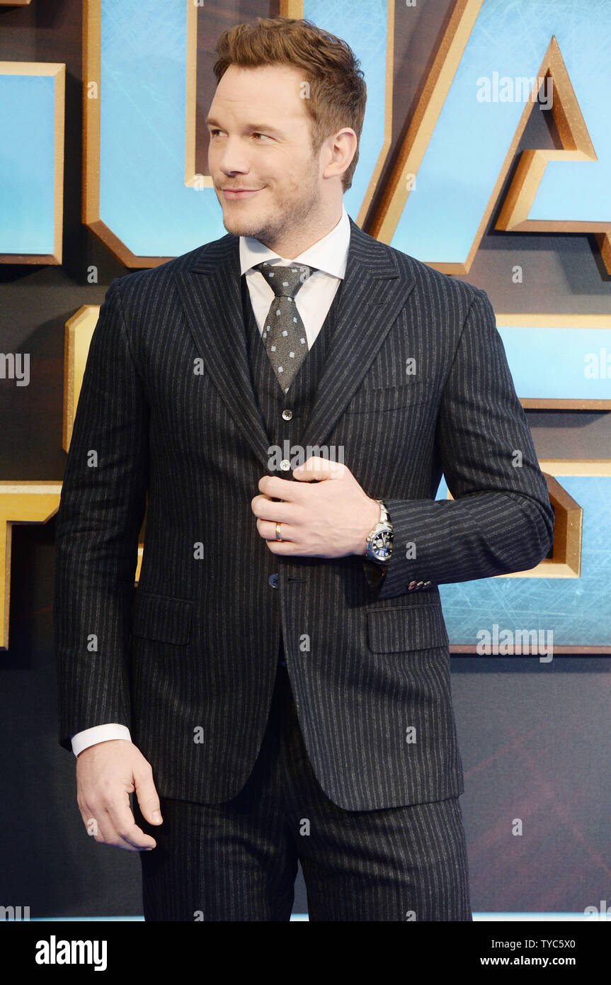 American actor Chris Pratt attends the premiere of Guardians Of The ...