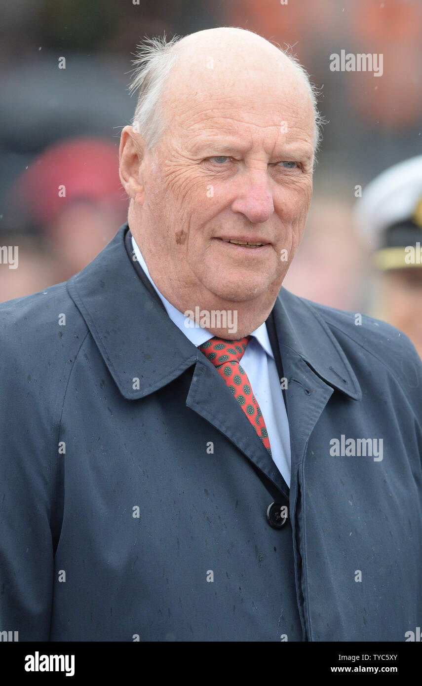 Norwegian King Harald V attends a luncheon to celebrate King Harald V ...
