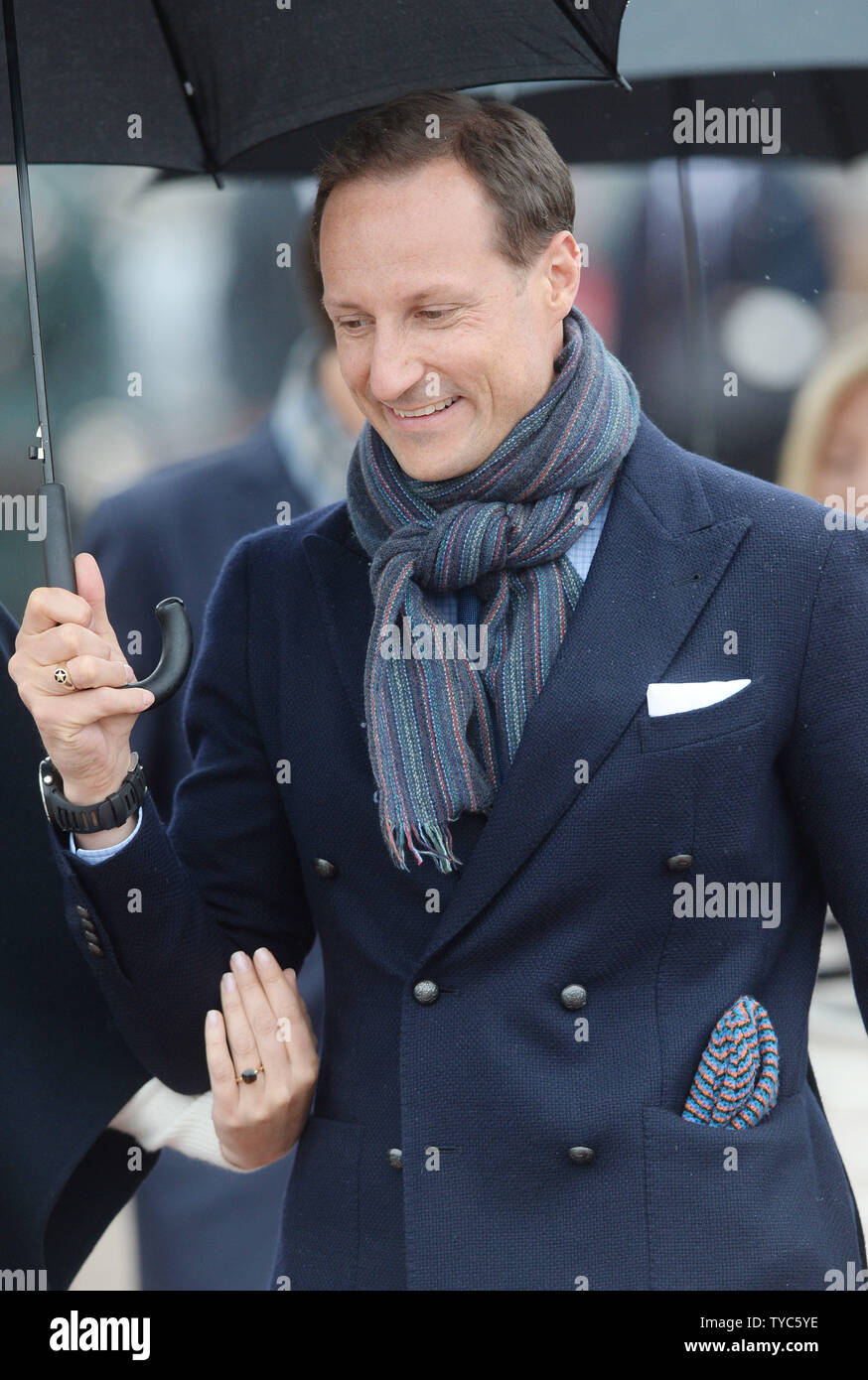 Norwegian Crown Prince Haakon attends a luncheon to celebrate King ...