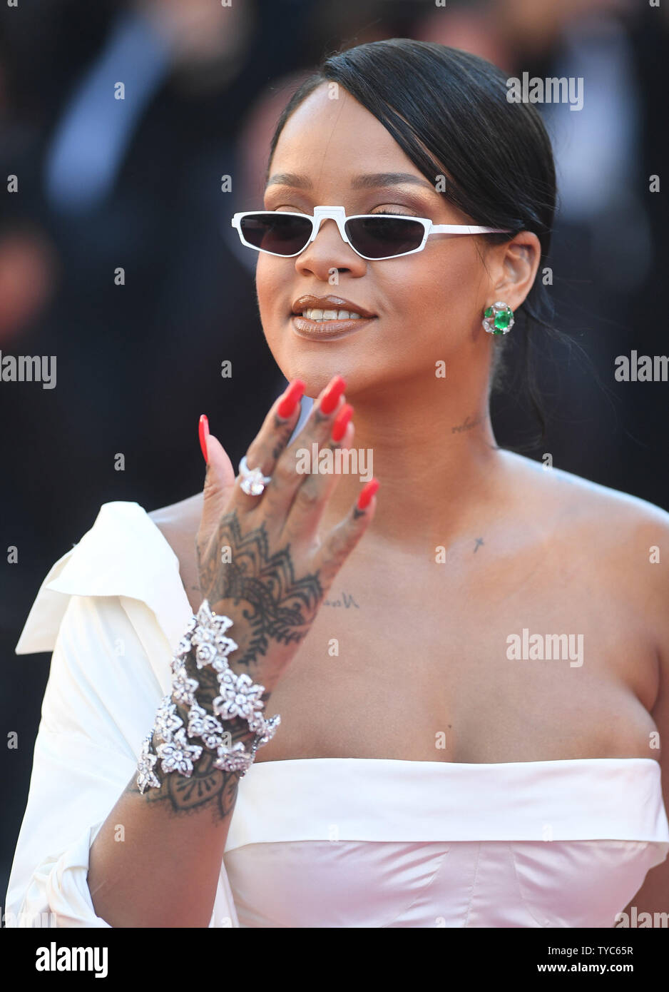 Barbadian singer Rihanna attends a screening of Okja during the 70th ...