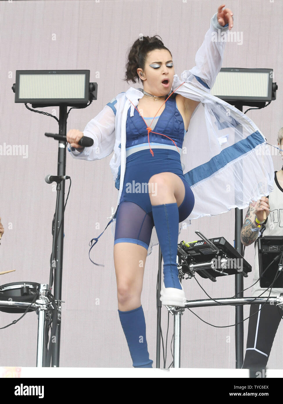 British singer Charlie XCX performs at the Glastonbury Music Festival ...