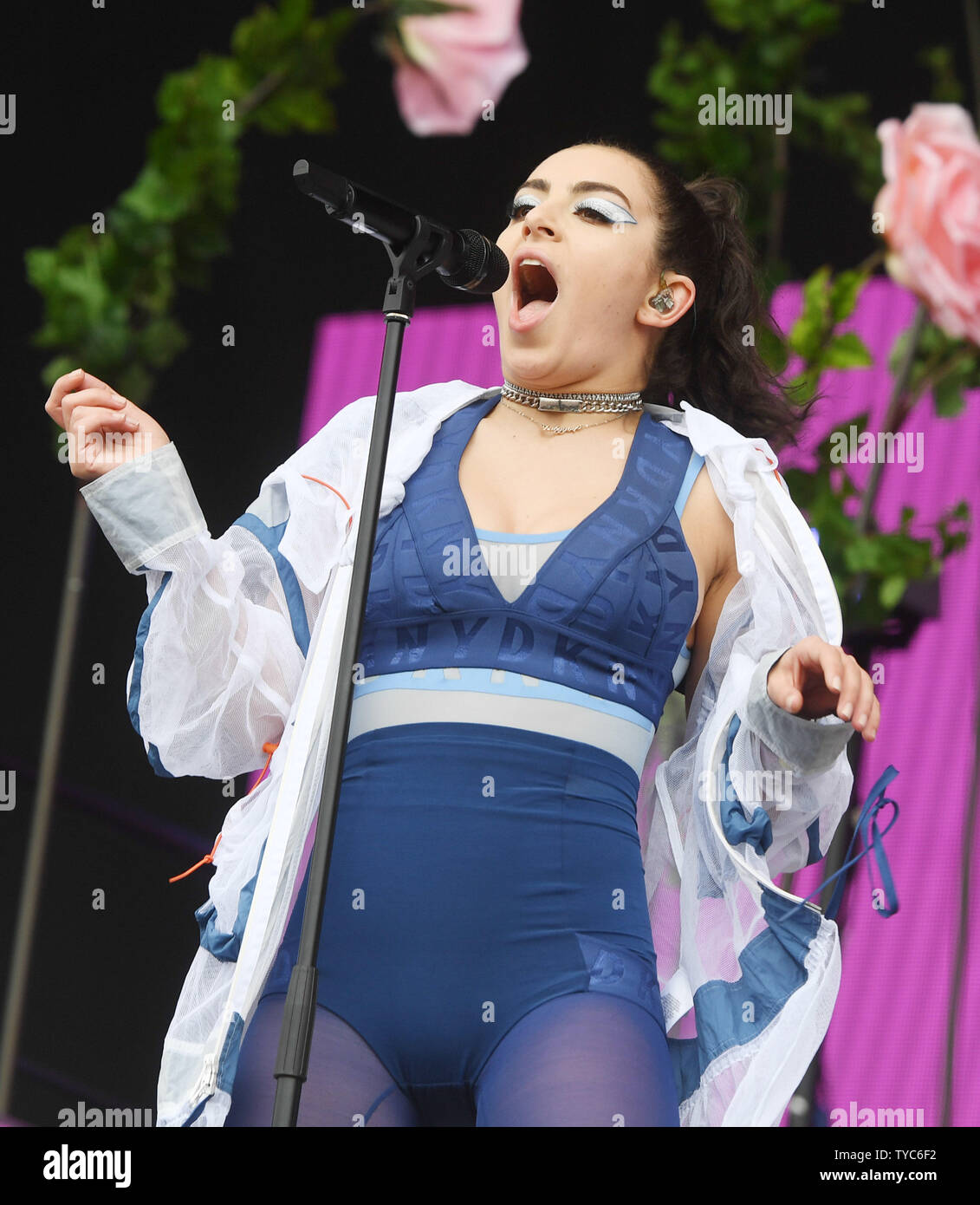 British singer Charlie XCX performs at the Glastonbury Music Festival ...