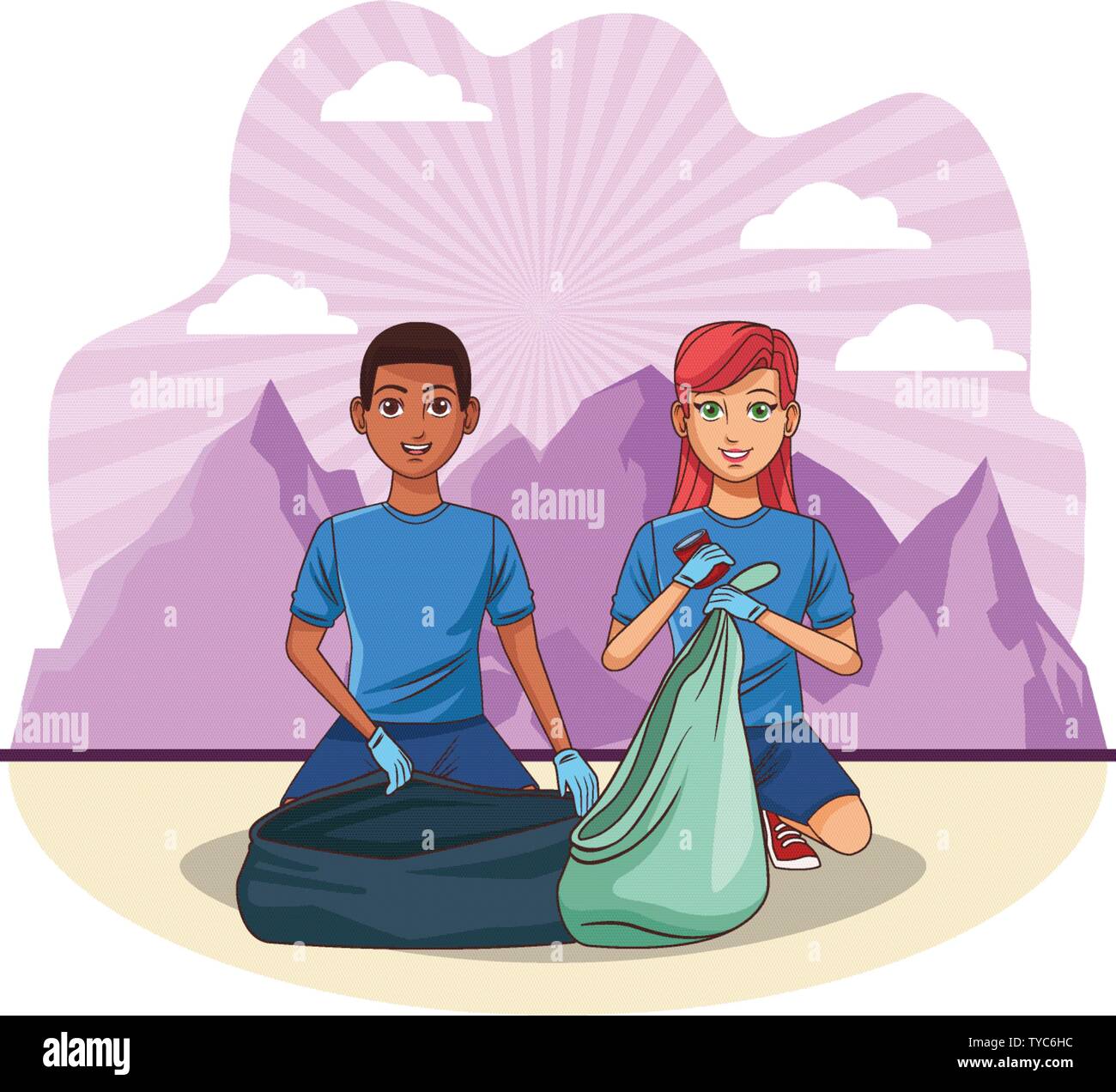 cleaning service person avatar cartoon character Stock Vector Image ...