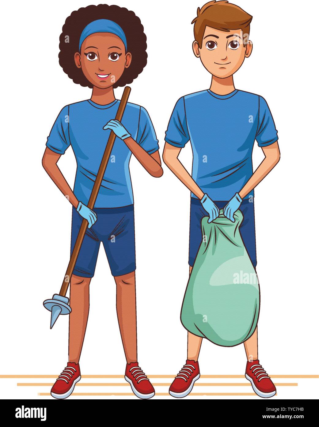 cleaning service person avatar cartoon character Stock Vector Image ...