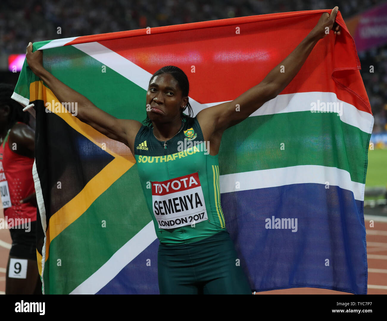 South African Caster Semenya celebrates winning the Women's 800 Meters ...