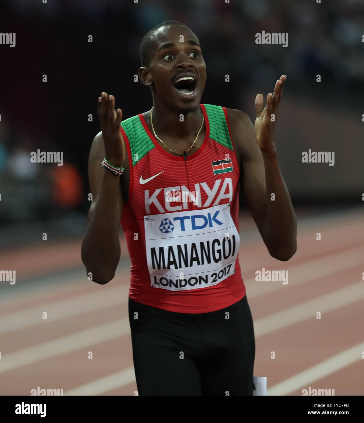 Kenyan Elijah Managoi wins the Men's 1500 Metres Final at the 2017 IAAF ...
