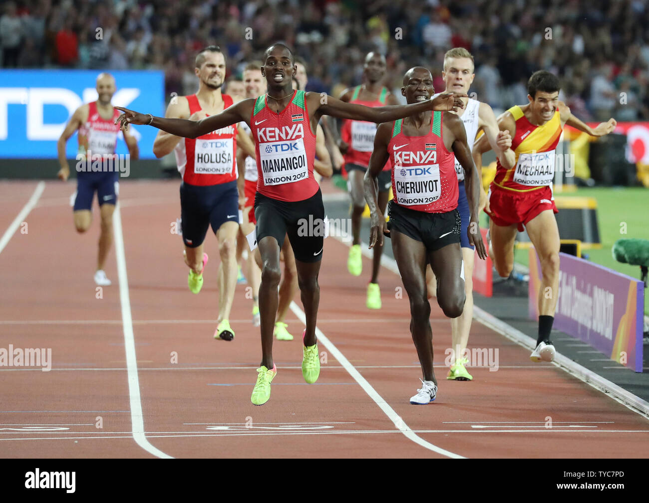 Kenyan Elijah Managoi wins the Men's 1500 Meters Final at the 2017 IAAF ...