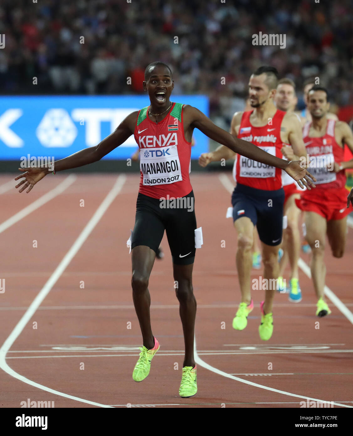Kenyan Elijah Managoi wins the Men's 1500 Meters Final at the 2017 IAAF ...