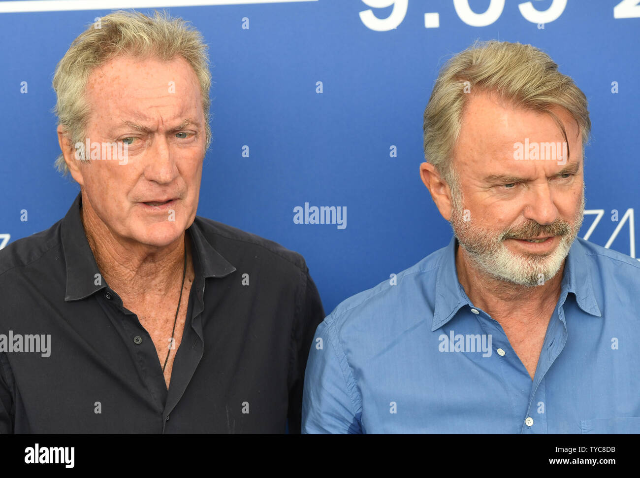 Australian actors Bryan Brown and Sam Neill attend a photo call for ...