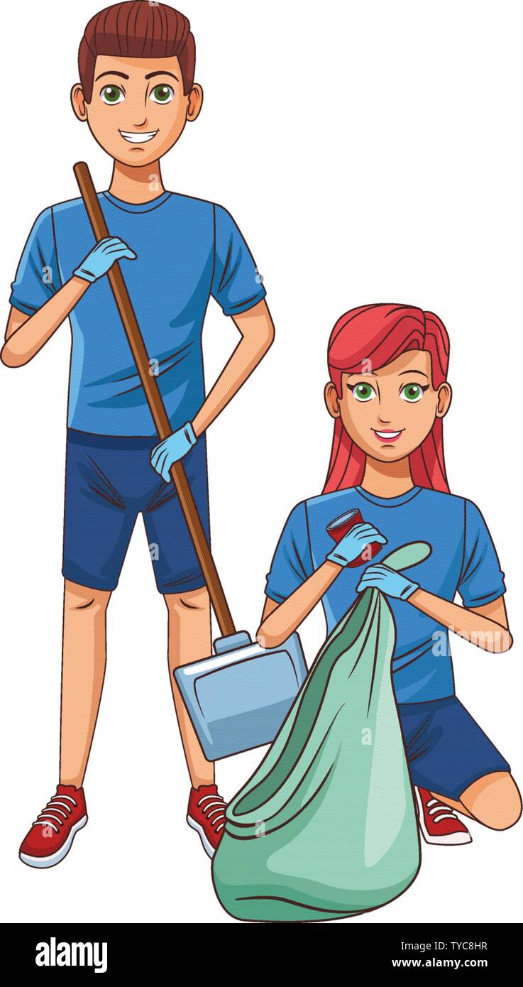 cleaning service person avatar cartoon character Stock Vector Image ...