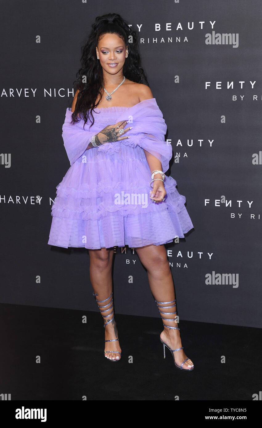 Barbadian singer Rihanna attends the Rihanna Fenty Beauty collection ...