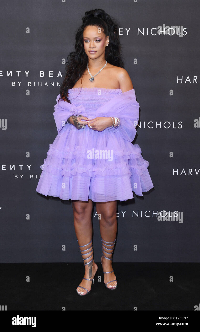 Barbadian singer Rihanna attends the Rihanna Fenty Beauty collection ...