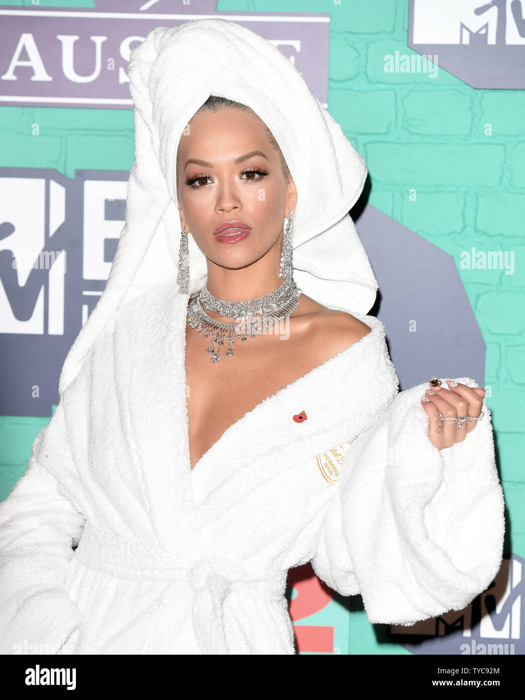 British singer Rita Ora attends the red carpet arrivals of MTV European ...