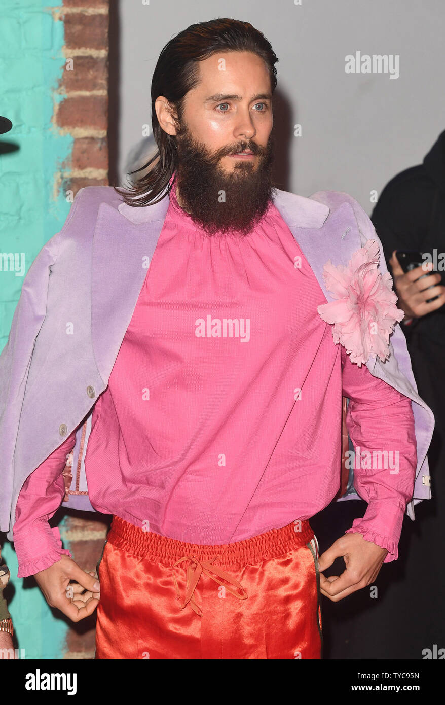 American actor Jared Leto attends the red carpet arrivals of MTV ...