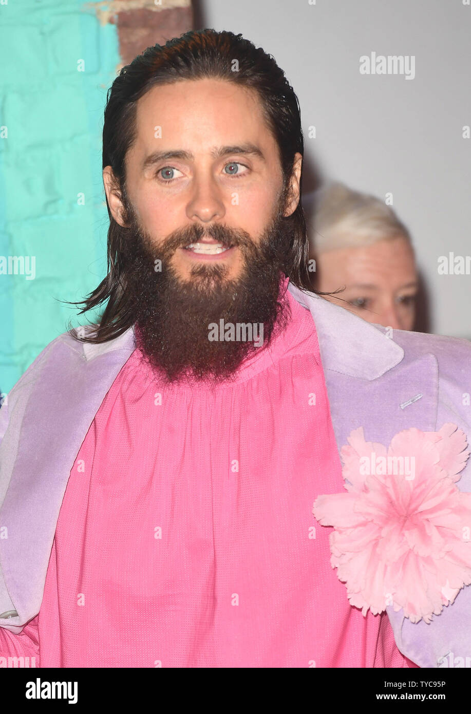 American actor Jared Leto attends the red carpet arrivals of MTV ...
