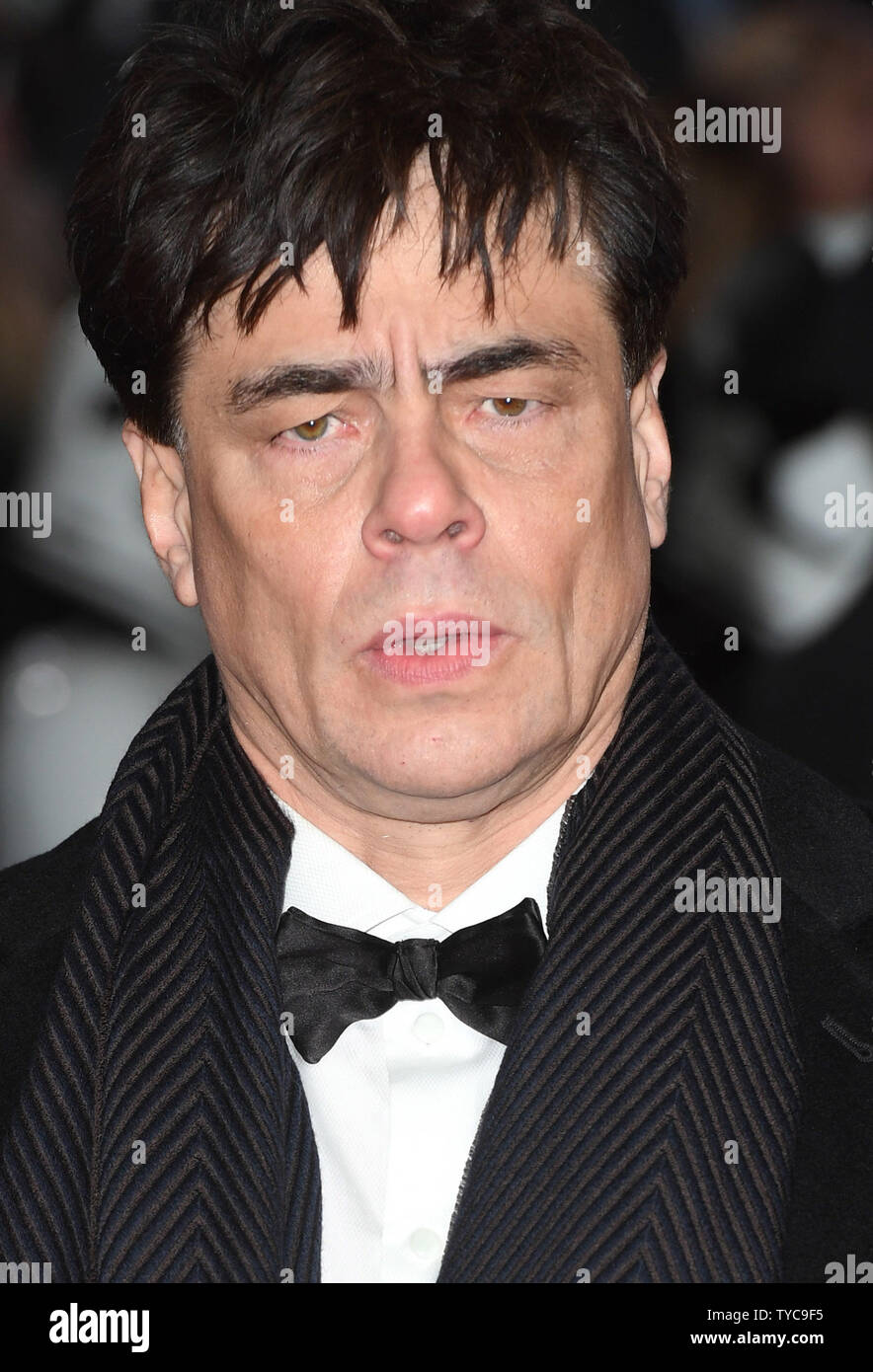 American actor Benicio Del Toro attends the premiere of Star Wars: The ...