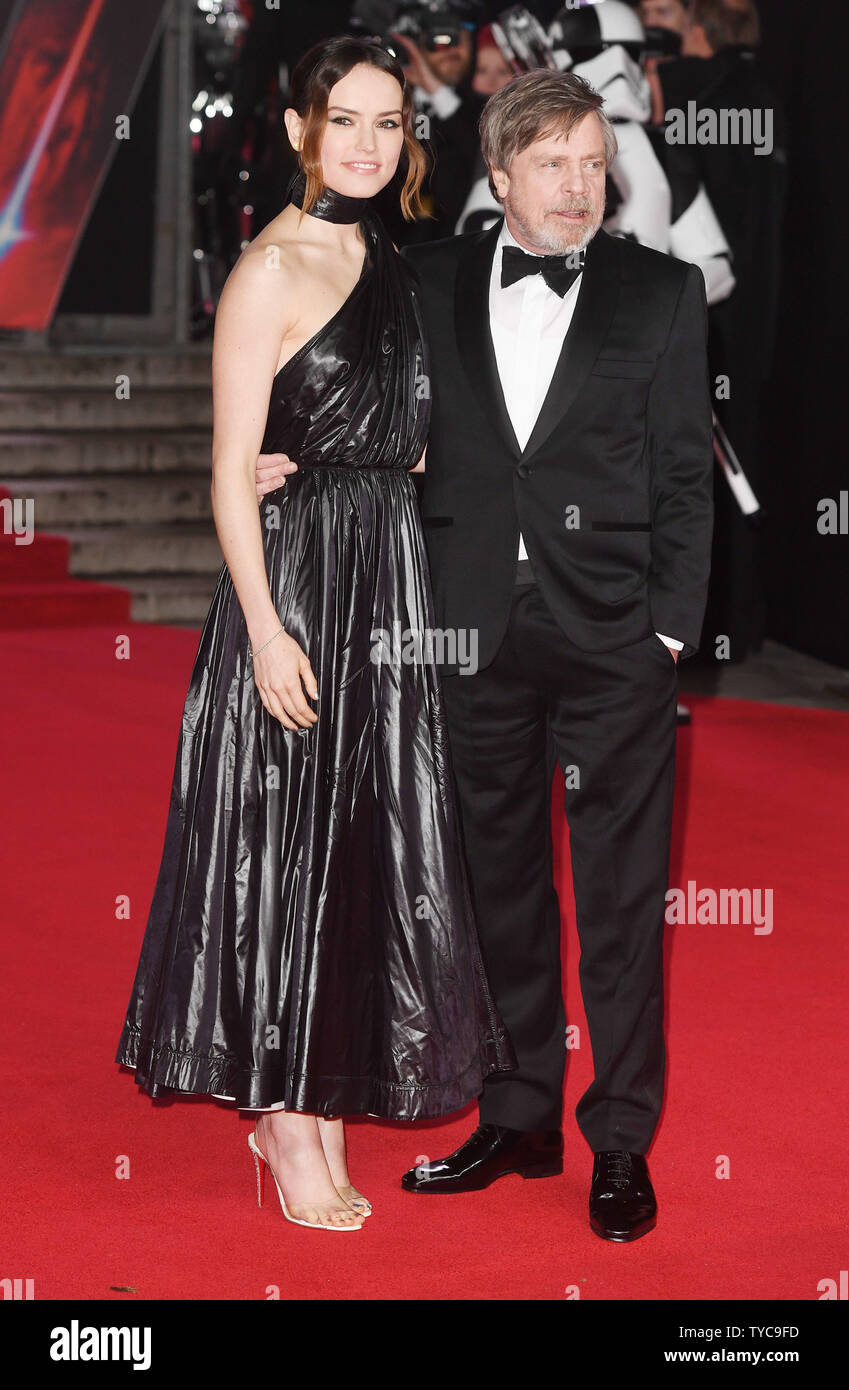 American actor Mark Hamill and English actress Daisy Ridley attend the ...