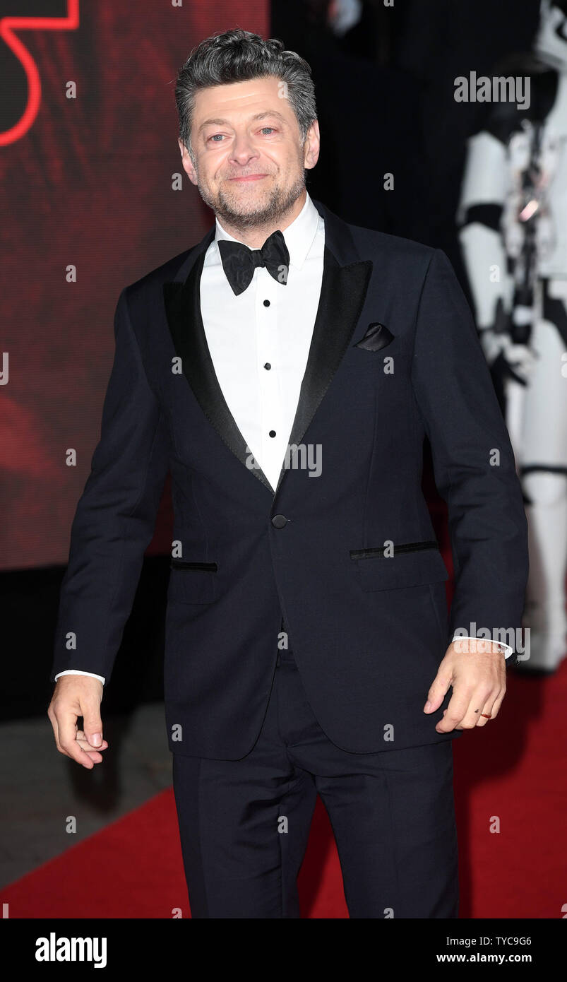 British actor Andy Serkis attends the premiere of Star Wars: The Last ...