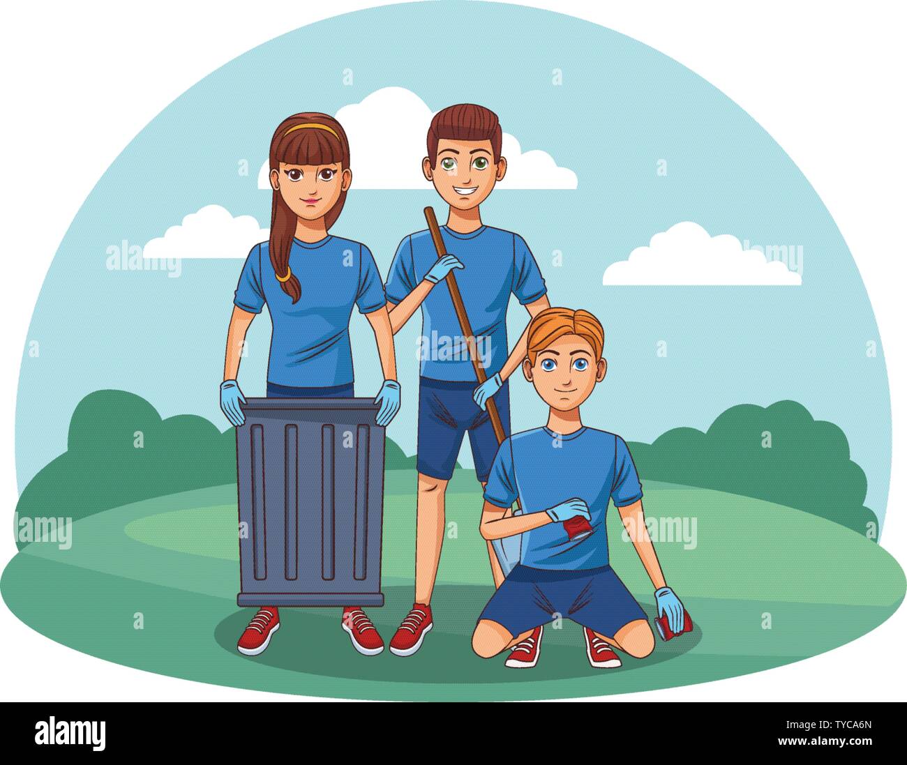 cleaning service person avatar cartoon character Stock Vector Image ...