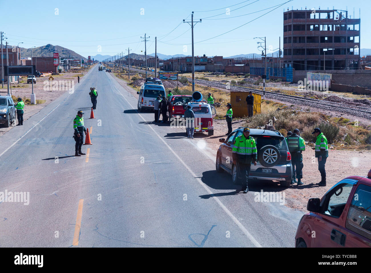 Police checkpoint on road from hi-res stock photography and images - Alamy