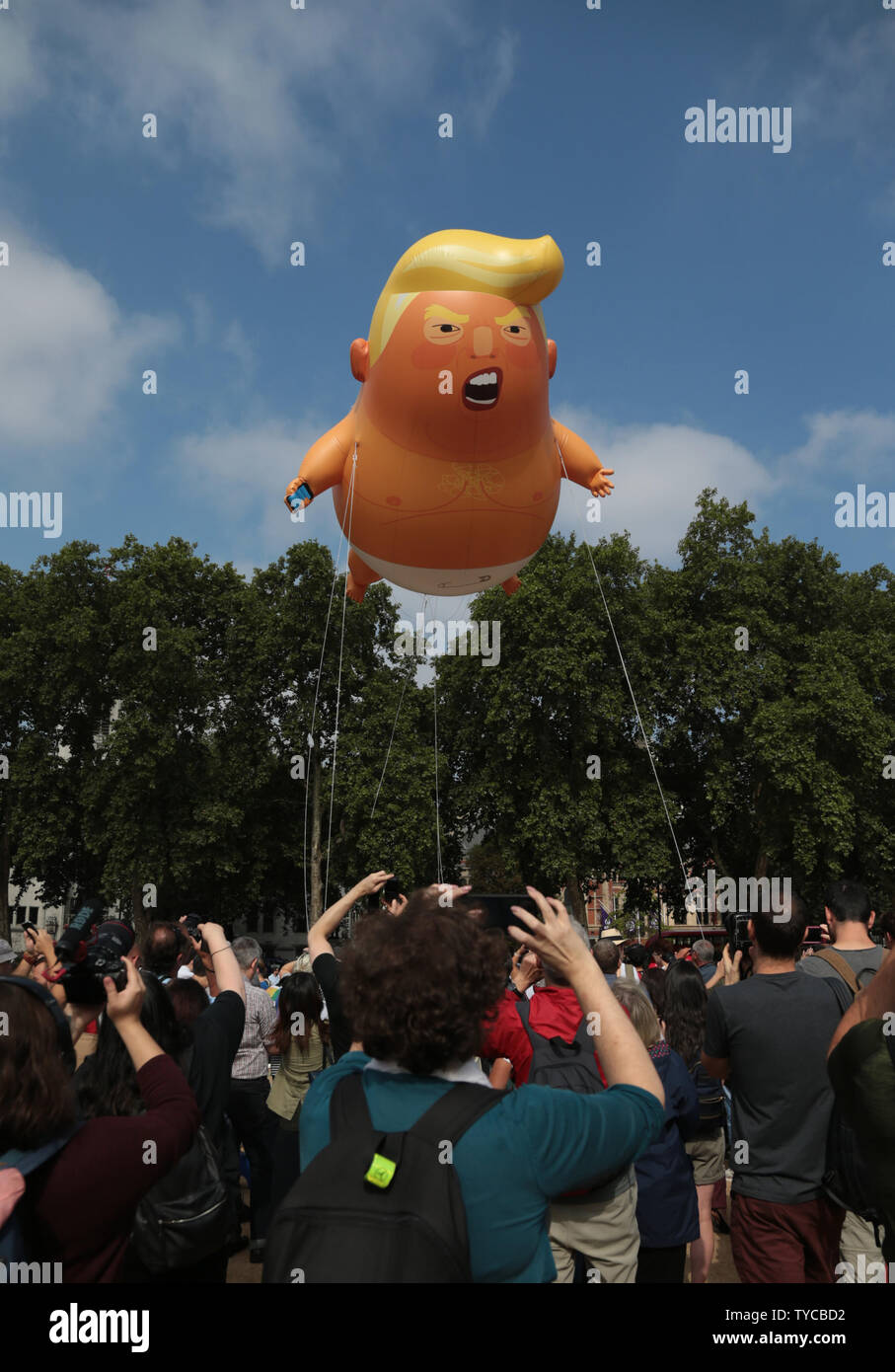 A 20-foot Donald Trump baby blimp flies over Parliament Square in ...