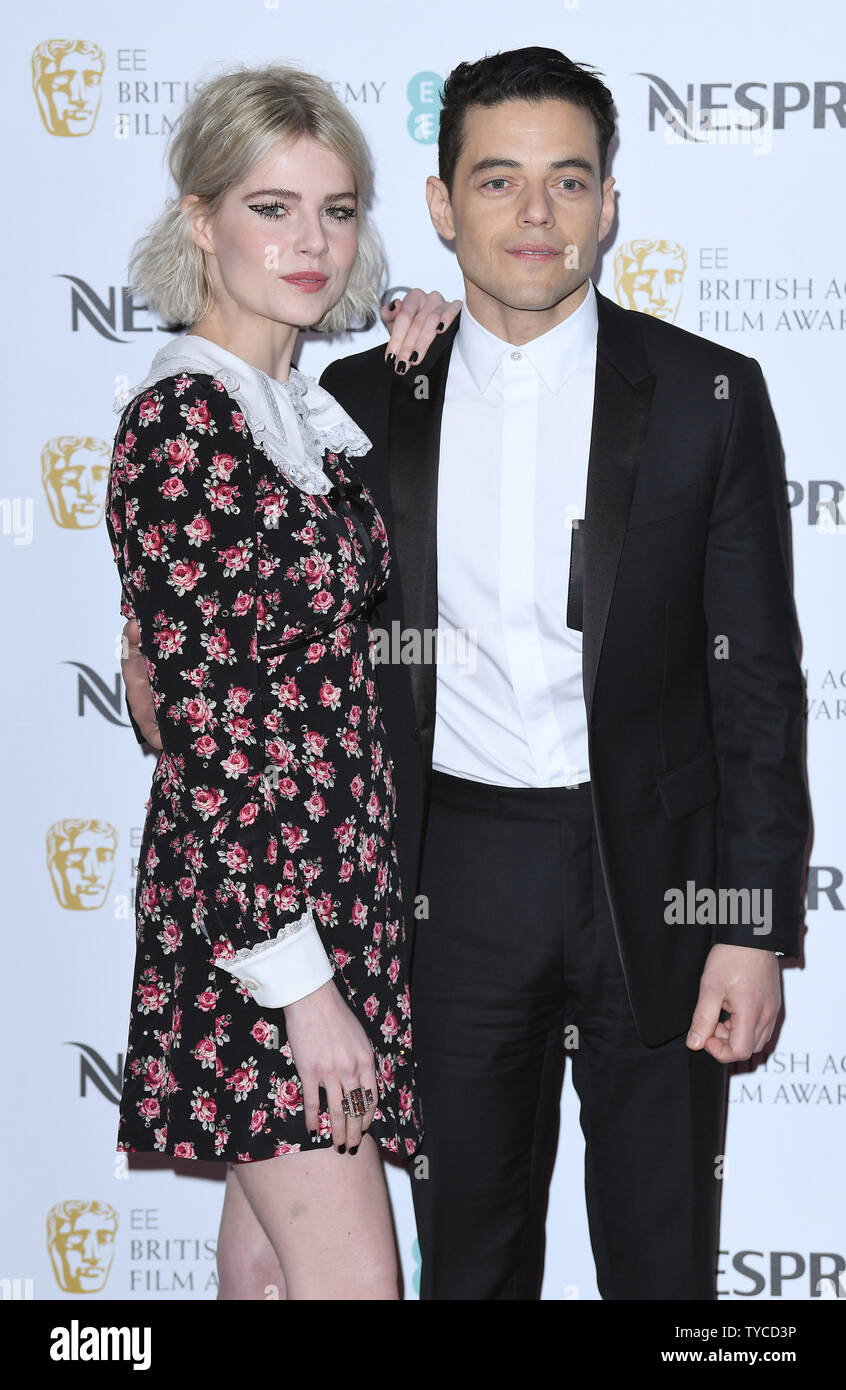 American actress Lucy Boynton and American actor Rami Malek attend the ...