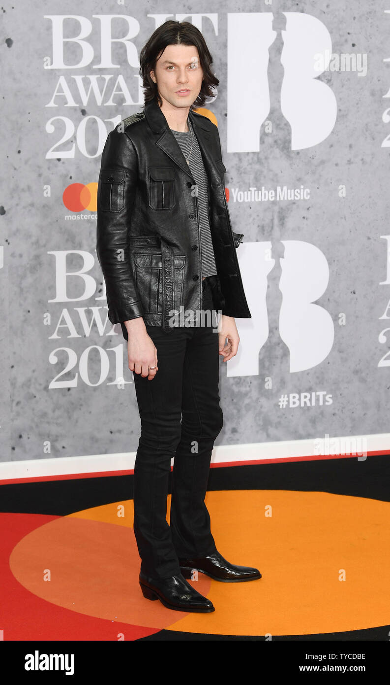 British singer James Bay attends the Brit Awards at O2 Arena in London ...